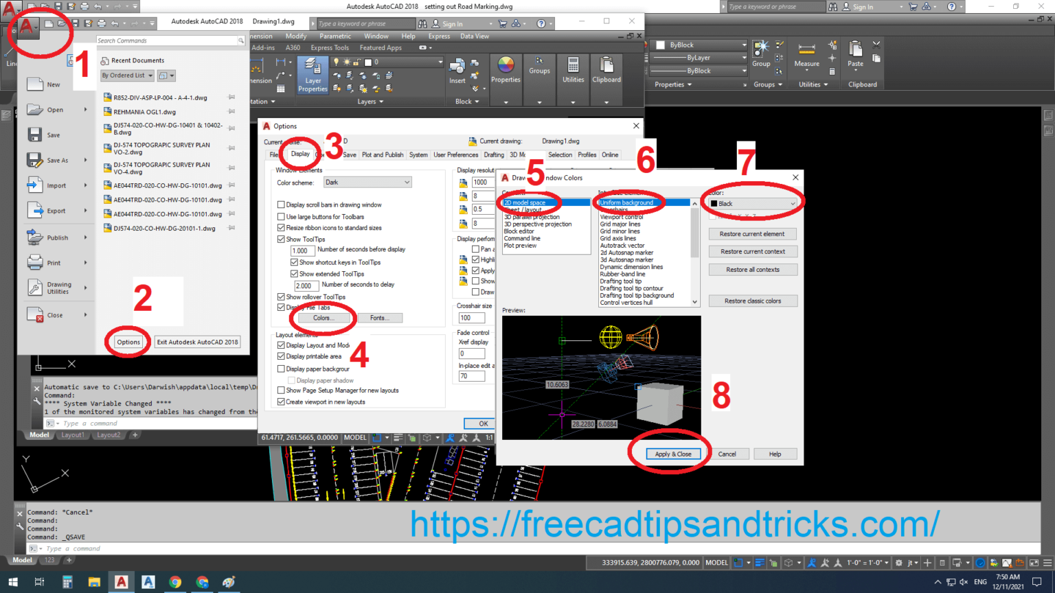 AutoCAD How to Change Background Color - Free Cad Tips And Tricks