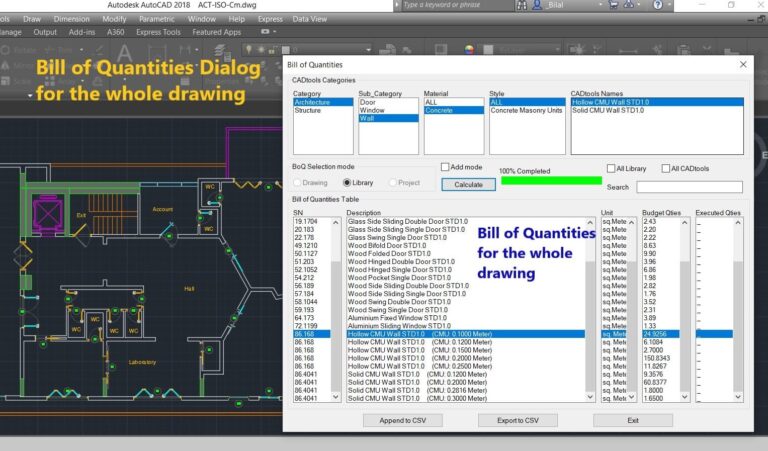 AppisCAD an amazing CAD Tool for Bill of Quantities. - Free Cad Tips ...